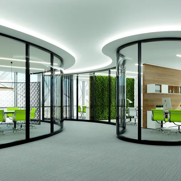 GLASS PARTITION SYSTEM T 65 CURVED | Interior finishing | Curated ...