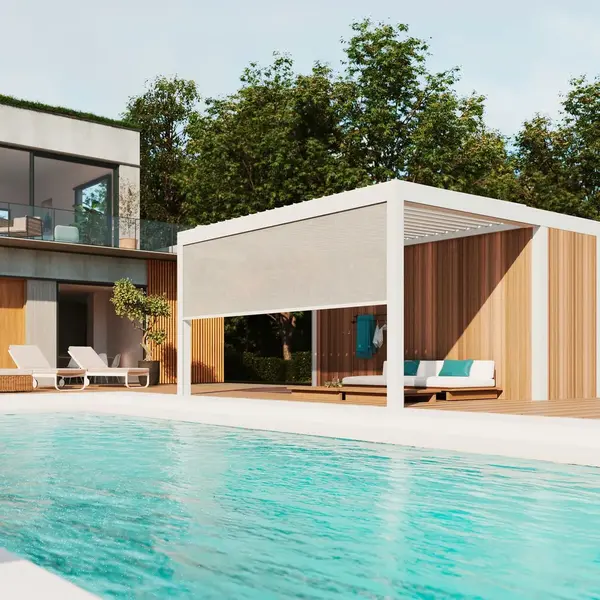 B720 GLASS AND LOUVERED ROOF PERGOLA | Carcass, building envelope ...