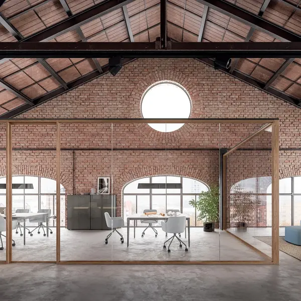 PARTITION WALLS WITH WOOD VENEER TRACKS | Interior finishing | Curated ...